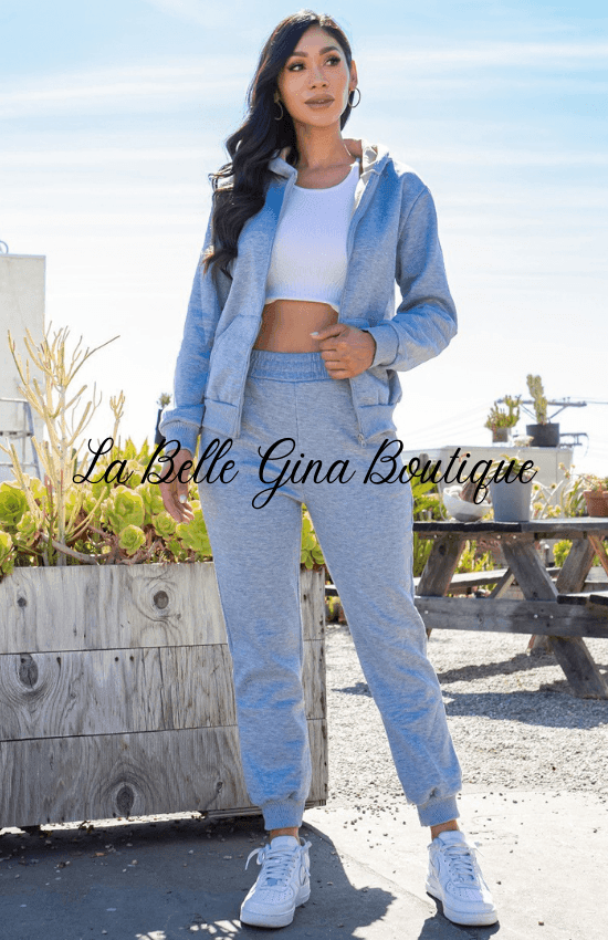 Sandra Adult Zip-Up Hoodie Set – La Belle Gina Boutique